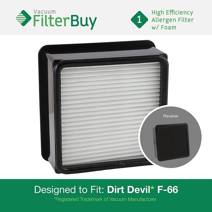 Dirt Devil F66 (F-66) Allergen HEPA Filter with Foam Insert. Designed ...