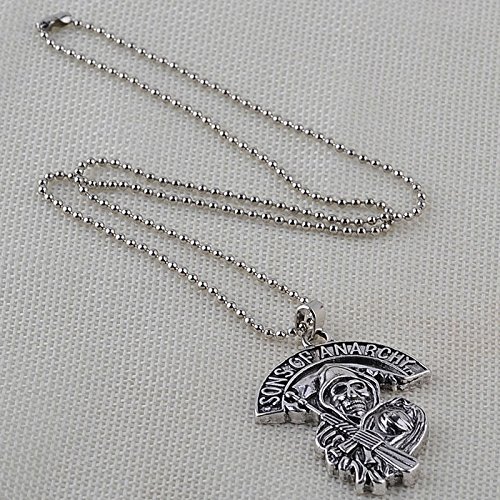 Men's Jewelry Gifts Silver Charm Sons Of Anarchy Retro Skull Pendant ...