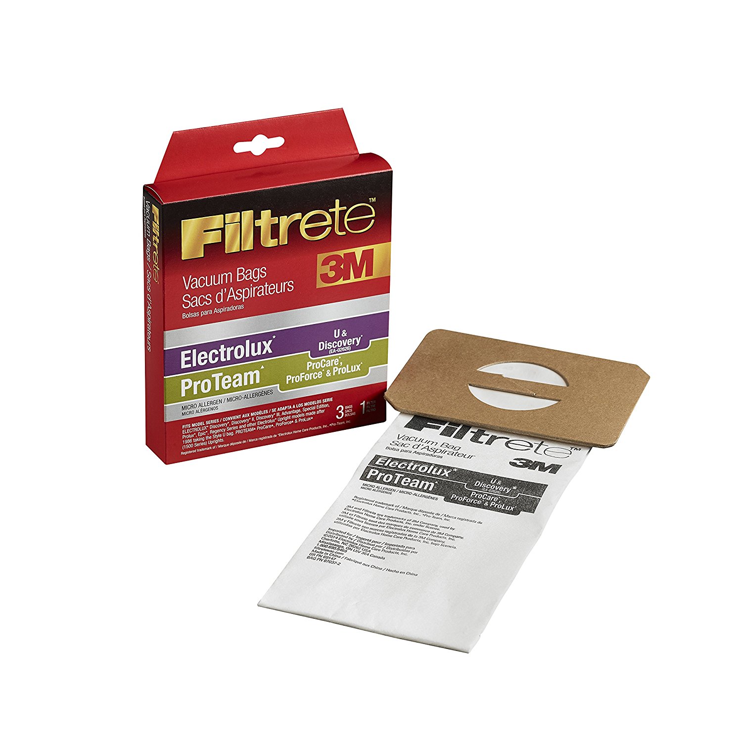3M 3-Bag Electrolux U and Discovery ProLux MicroAllergen Vacuum Bag by ...