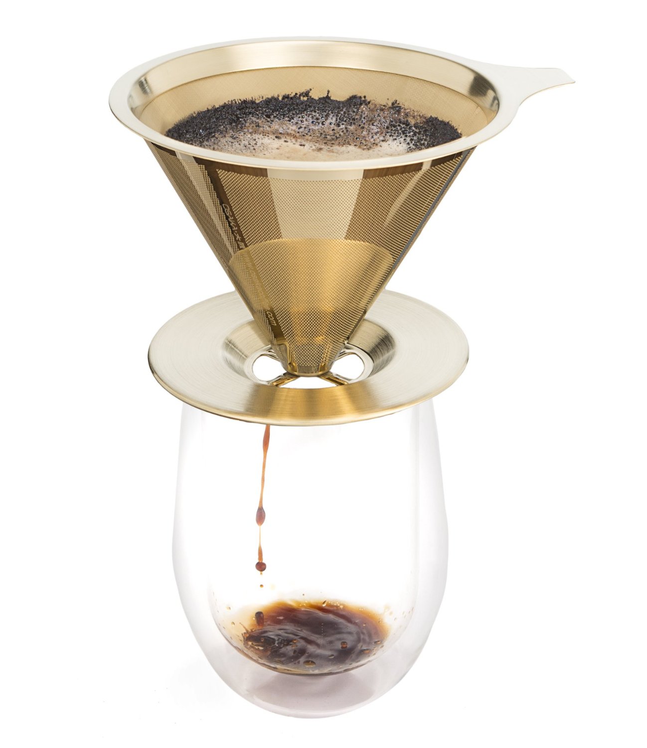 Osaka Titanium Coated Pour Over Cone Dripper, Reusable Stainless Steel ...