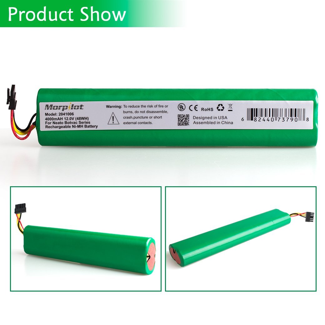 Morpilot 12V 4000mAh Extended NiMh Battery Pack for Neato Botvac Series ...