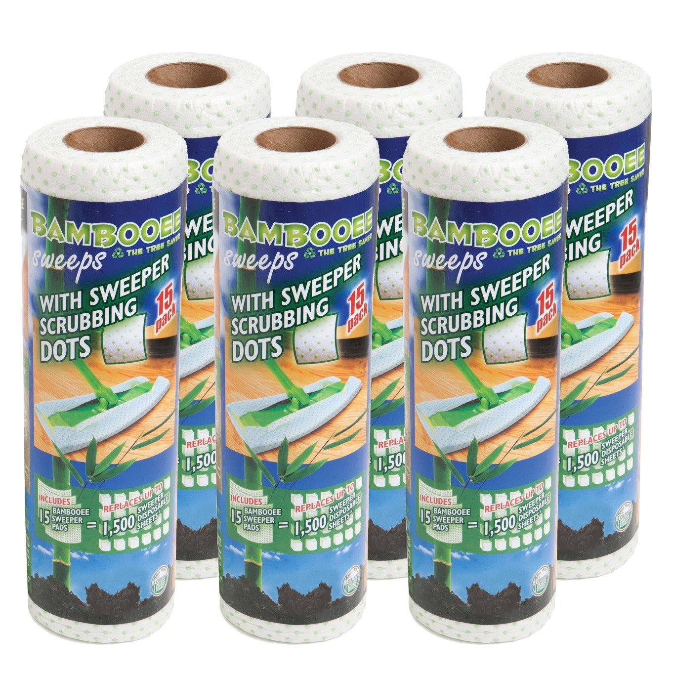 Bambooee Reusable Bamboo Sweeper Sheets with Sweeper Scrubbing Dots N4 ...