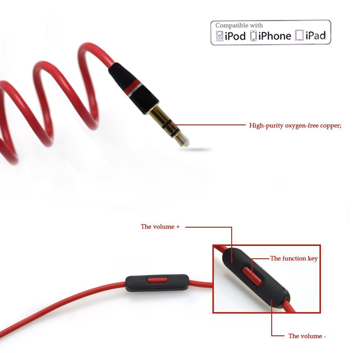Original Replacement Control Talk Cable For Beats by Dre Headphones ...