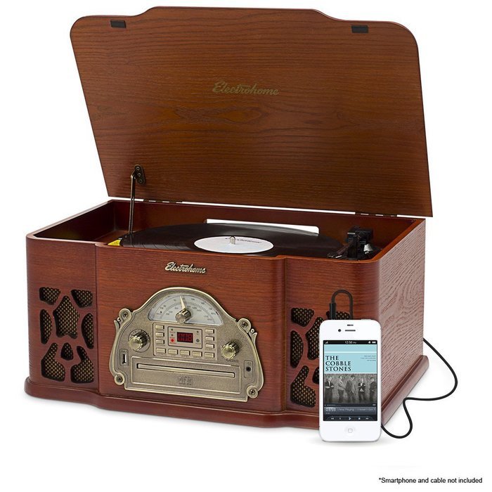 Electrohome Wellington Record Player Retro Vinyl Turntable Real Wood ...