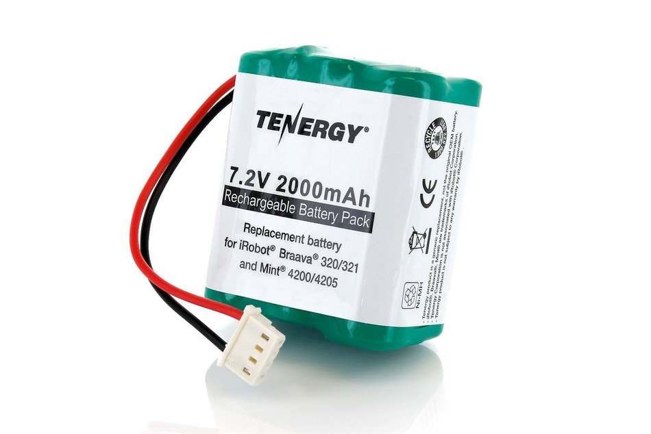 Tenergy 7.2V 2000mAh Replacement Battery for iRobot® Braava® 320/321 ...
