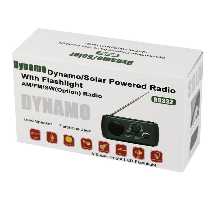 TIVDIO RD-323 Emergency Radio with AM FM Solar Hand Crank Dynamo Self ...