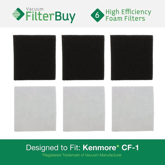 6 Sears Kenmore CF1 Progressive Double Layer Foam Filters. Designed by ...