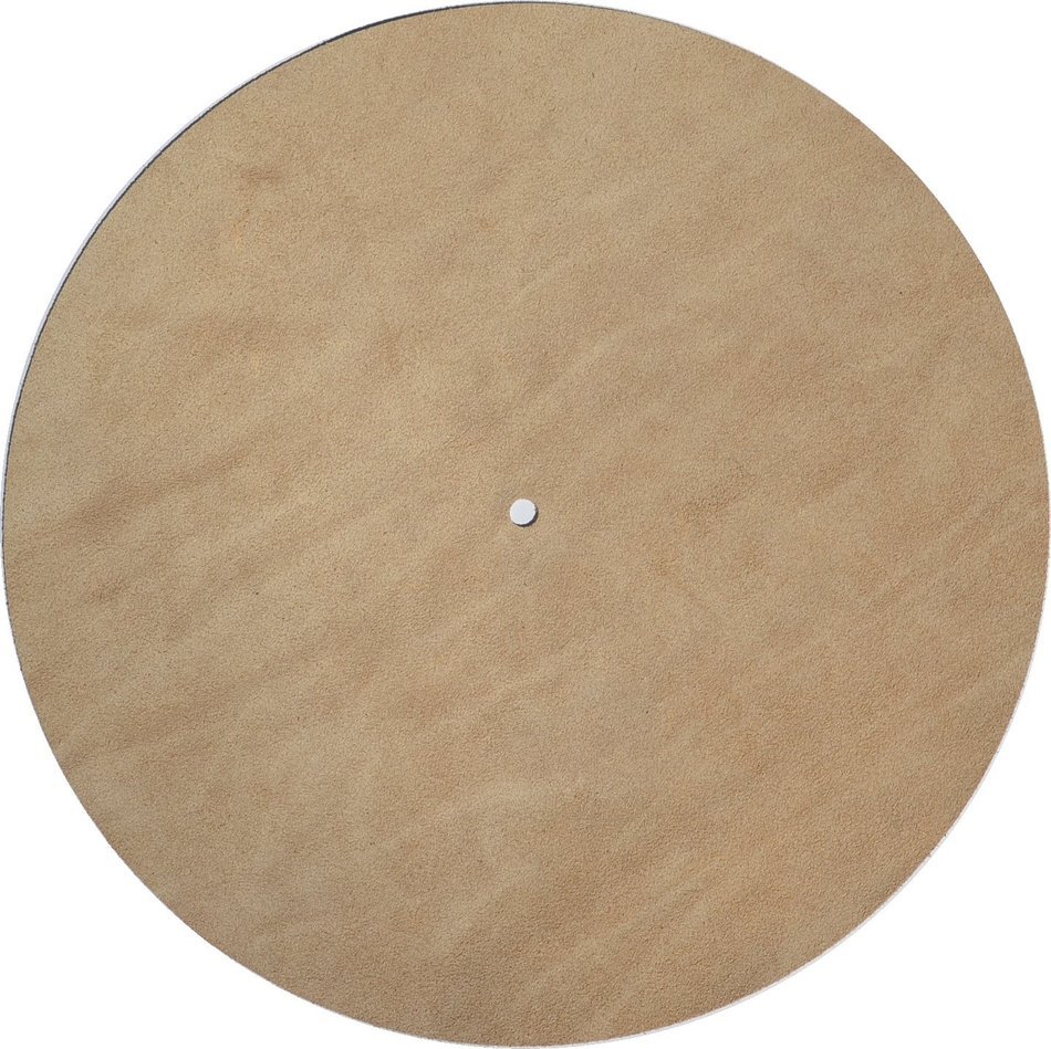 Genuine Leather Turntable Platter Mat - Tan Suede free image download