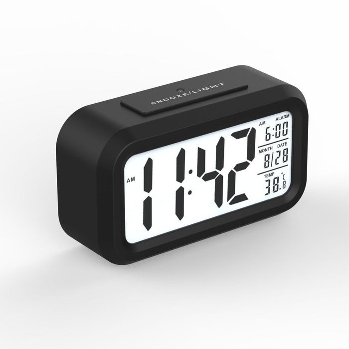 Fieans Solid Color Streamlined Snoozing Alarm Temperature Smart Night ...