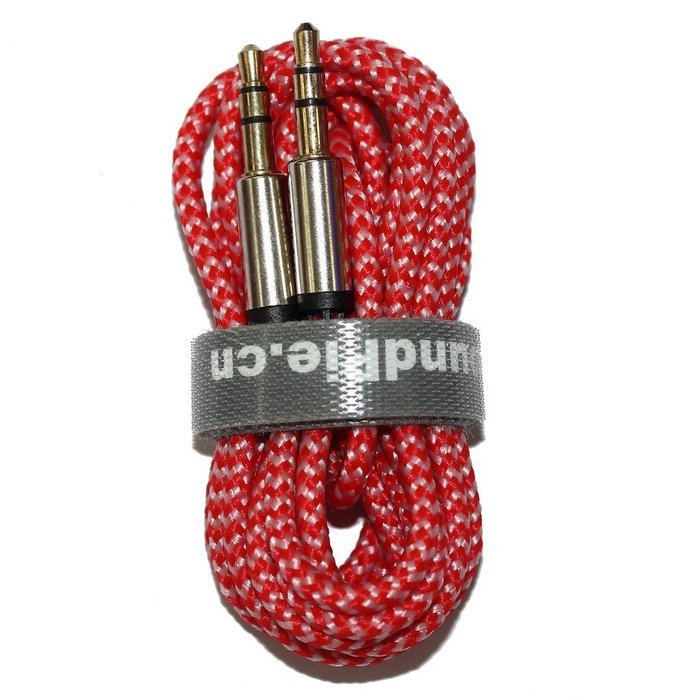 SoundPie 3.5mm Nylon Braid Contrast Color ShoeLace Auxiliary Audio ...