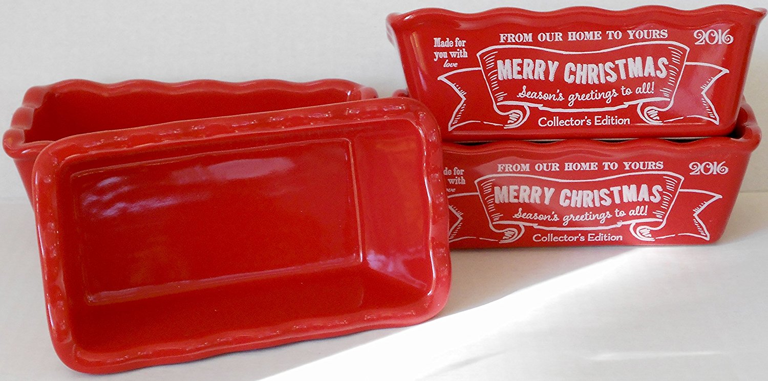 Christmas 2016 Stoneware Mini Loaf Pans 4 Pan Bundle From Our Home