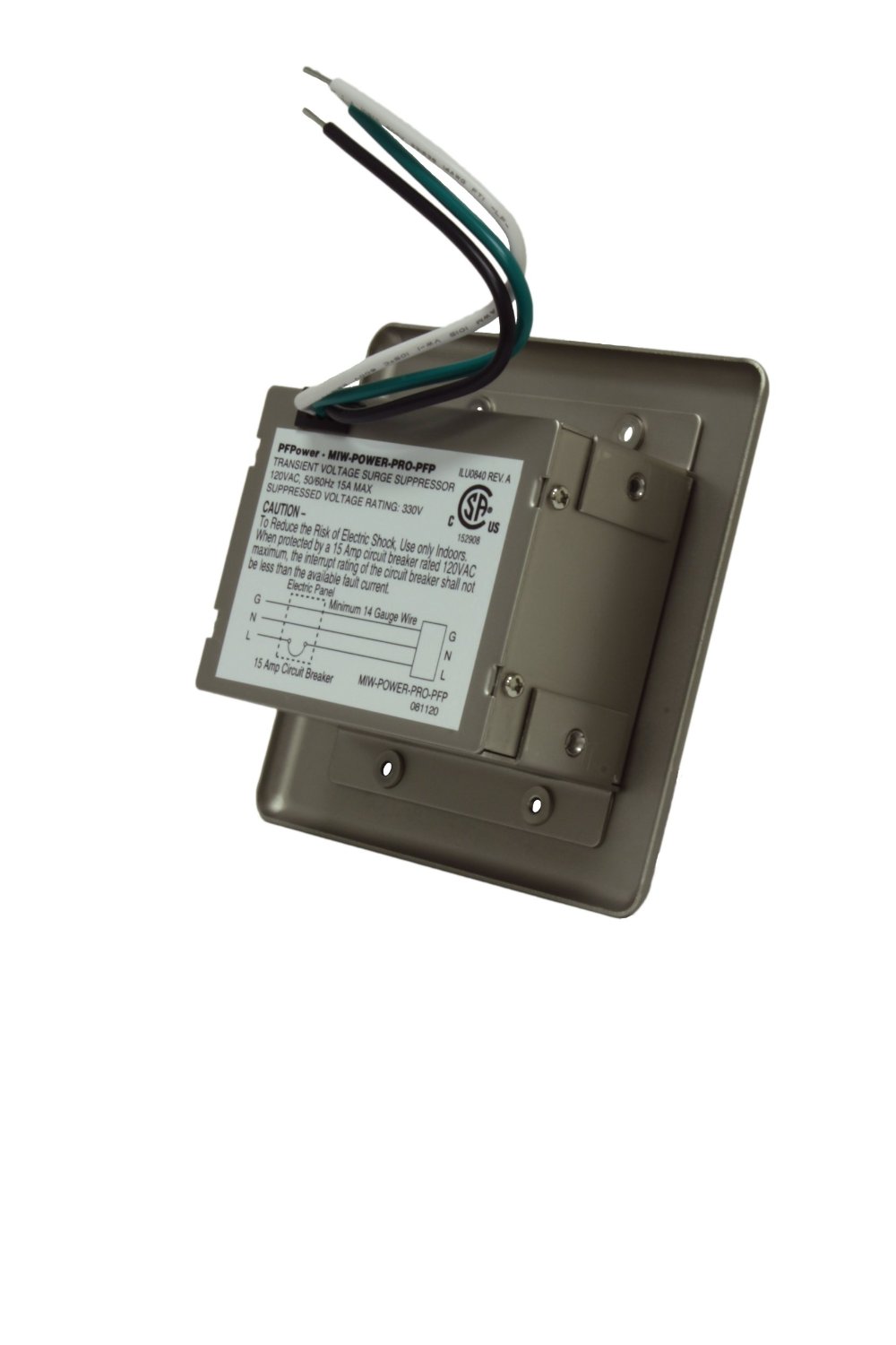 Panamax MIW-POWER-PRO-PFP Power Outlet Faceplate - Silver free image ...