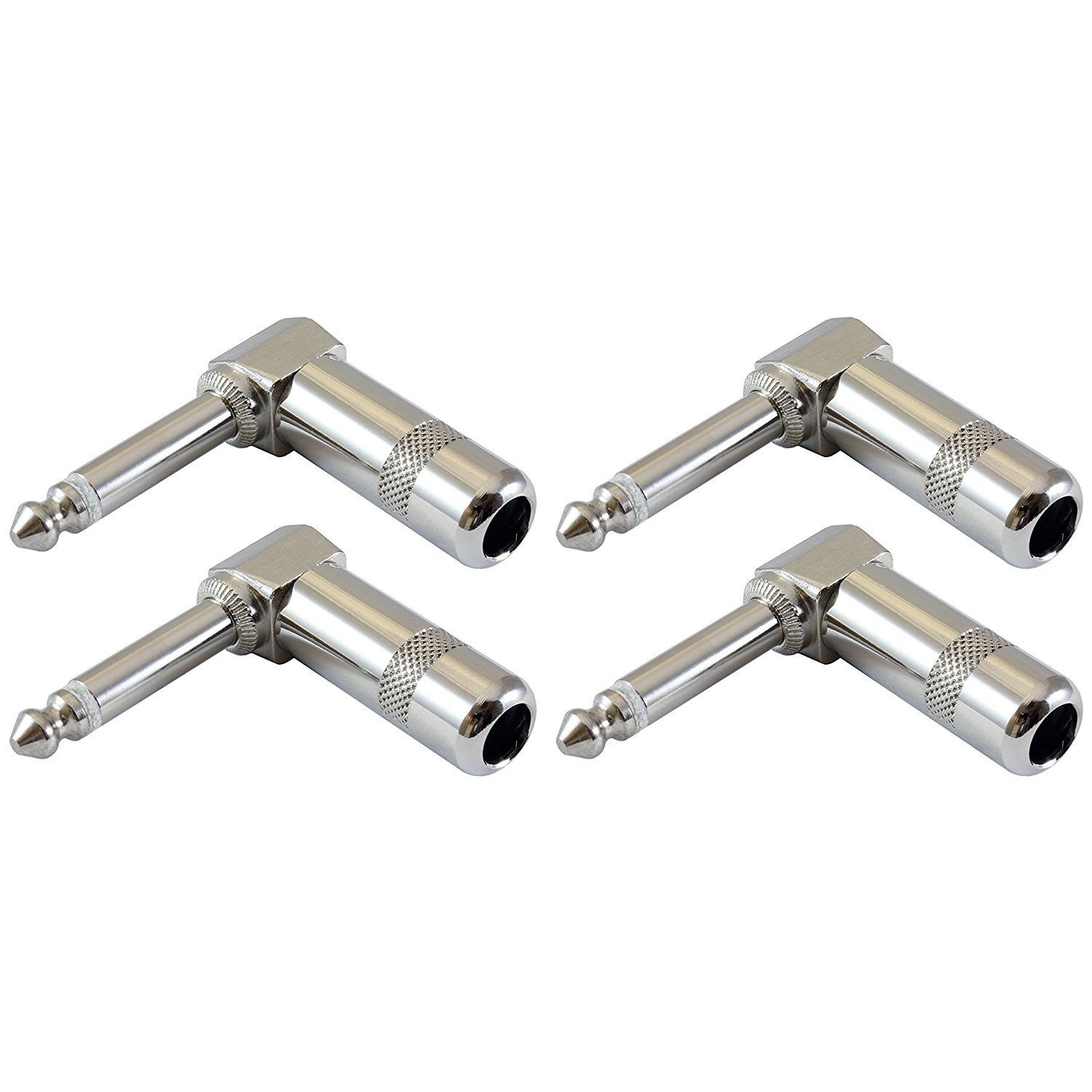 GLS Audio 1/4" Right Angle Plugs TS Mono Heavy Duty Style for Speaker ...