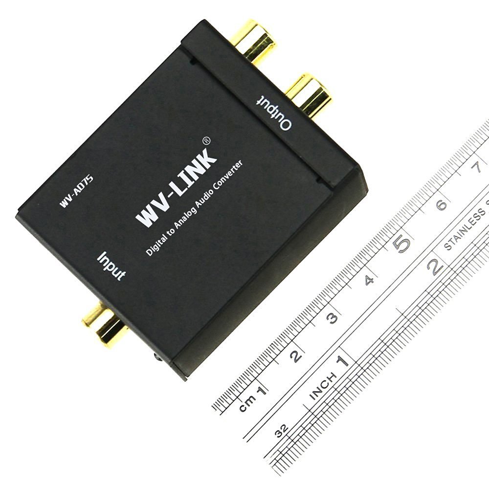 WV-LINK Digital Optical Coax to Analog RCA Audio Converter with Fiber ...