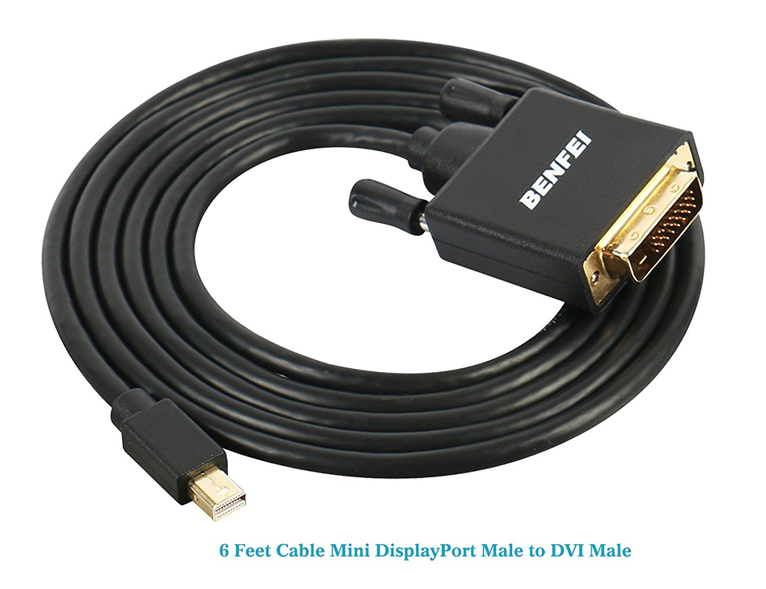 Mini DisplayPort to DVI 6 Feet Cable, Benfei Mini Dp Display Port to ...