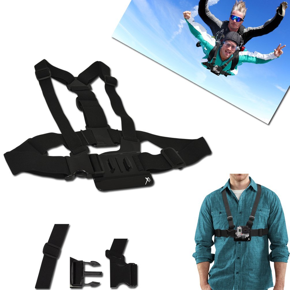 Xtech® Replacement GoPro Head Strap mount + Chest Strp Mount + Camera ...