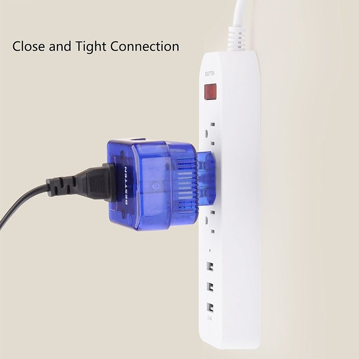 Bestten 3 Outlet Mini Travel Charger Surge Protector with Dual USB ...