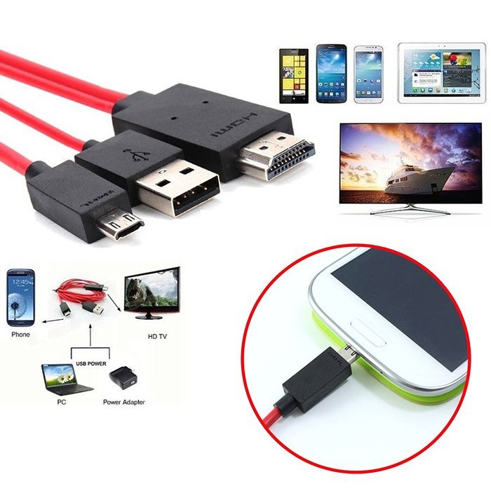 KSRplayer MHL 11 Pin Micro USB to Hdmi Adapter Cable 1080p Hdtv for ...