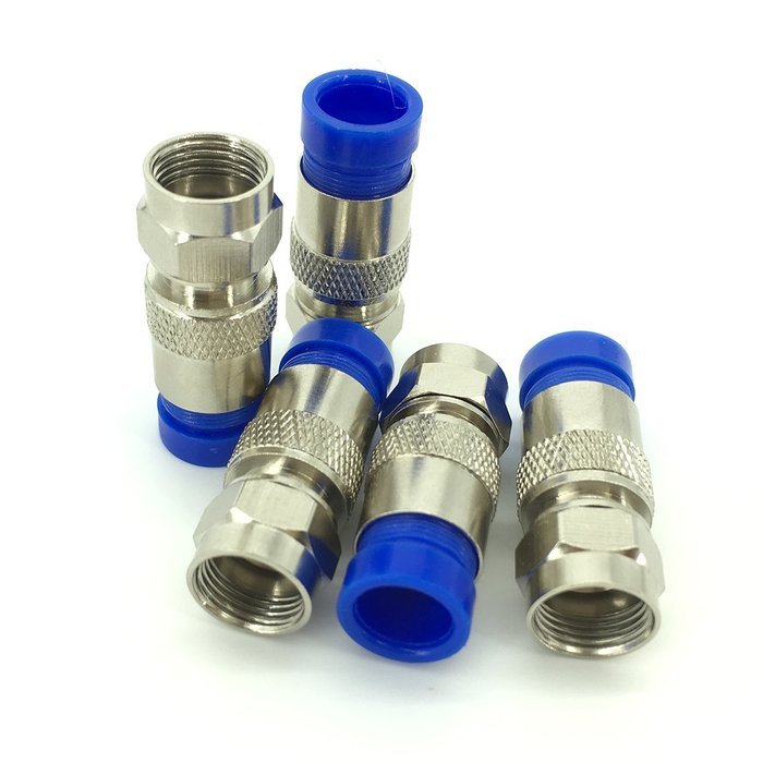 Pasow 50 Pcs Rg6 F Connector Adapter Plug Coax Compression Satellite ...