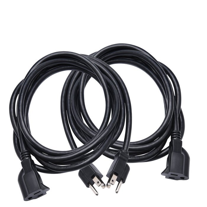 JACKYLED 2-PACK 16AWG Power Cord, Universal Power Cord, NEMA 5-15P to ...