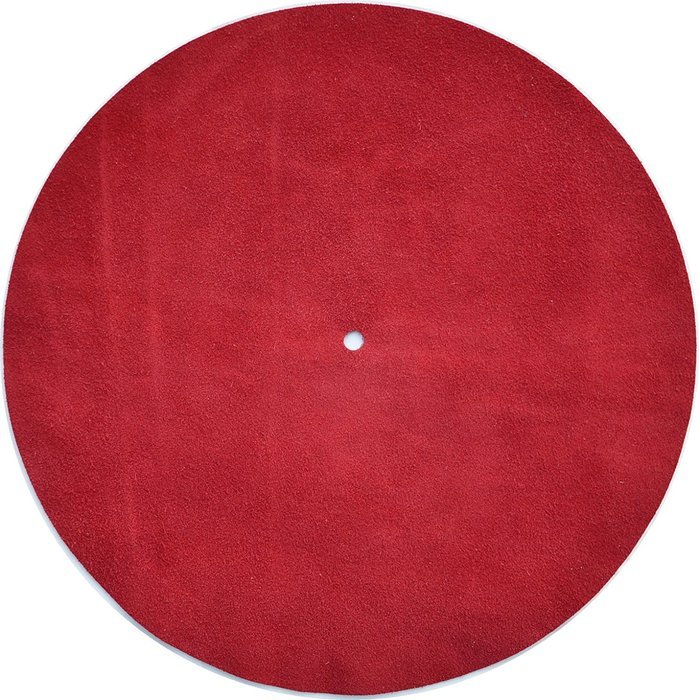 Genuine Leather Turntable Platter Mat - Red Suede free image download