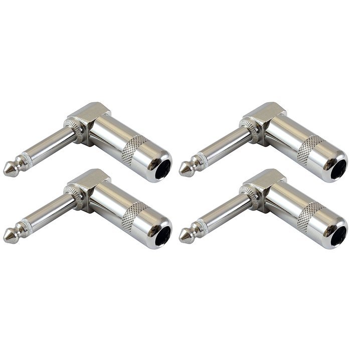 GLS Audio 1/4" Right Angle Plugs TS Mono Heavy Duty Style for Speaker ...