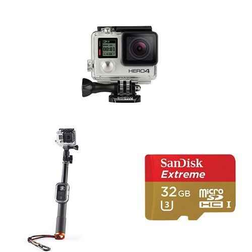GoPro HERO4 SILVER w/ Selfie Stick and Memory Card free image download
