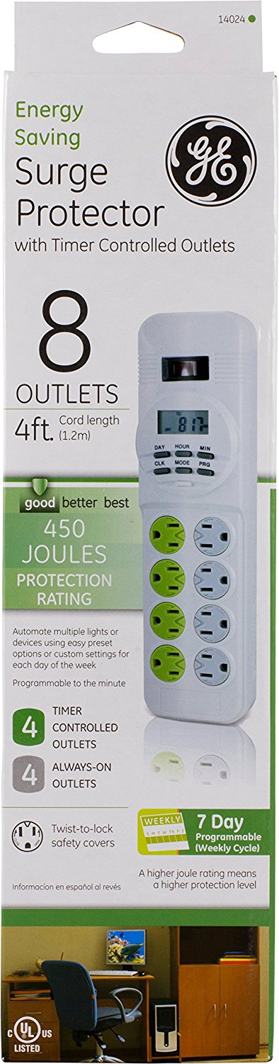 GE 14024 Digital Timer, with 8 Outlet Surge N2 free image download