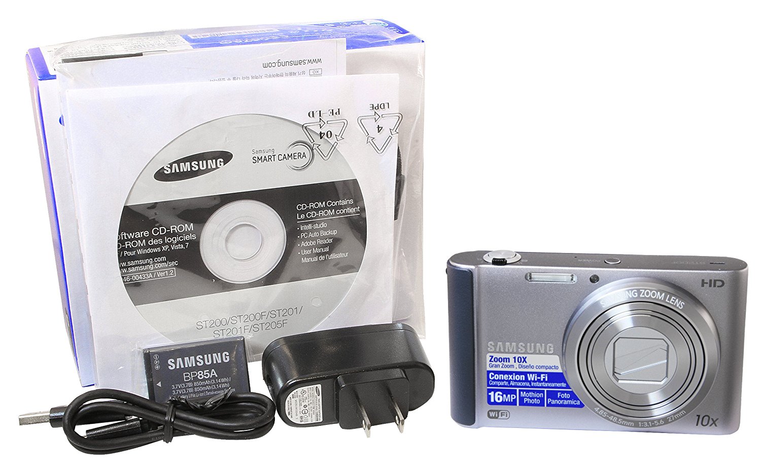 Samsung ST200F Long Zoom Smart Camera - Silver (EC-ST200FBPSUS) N4 free ...