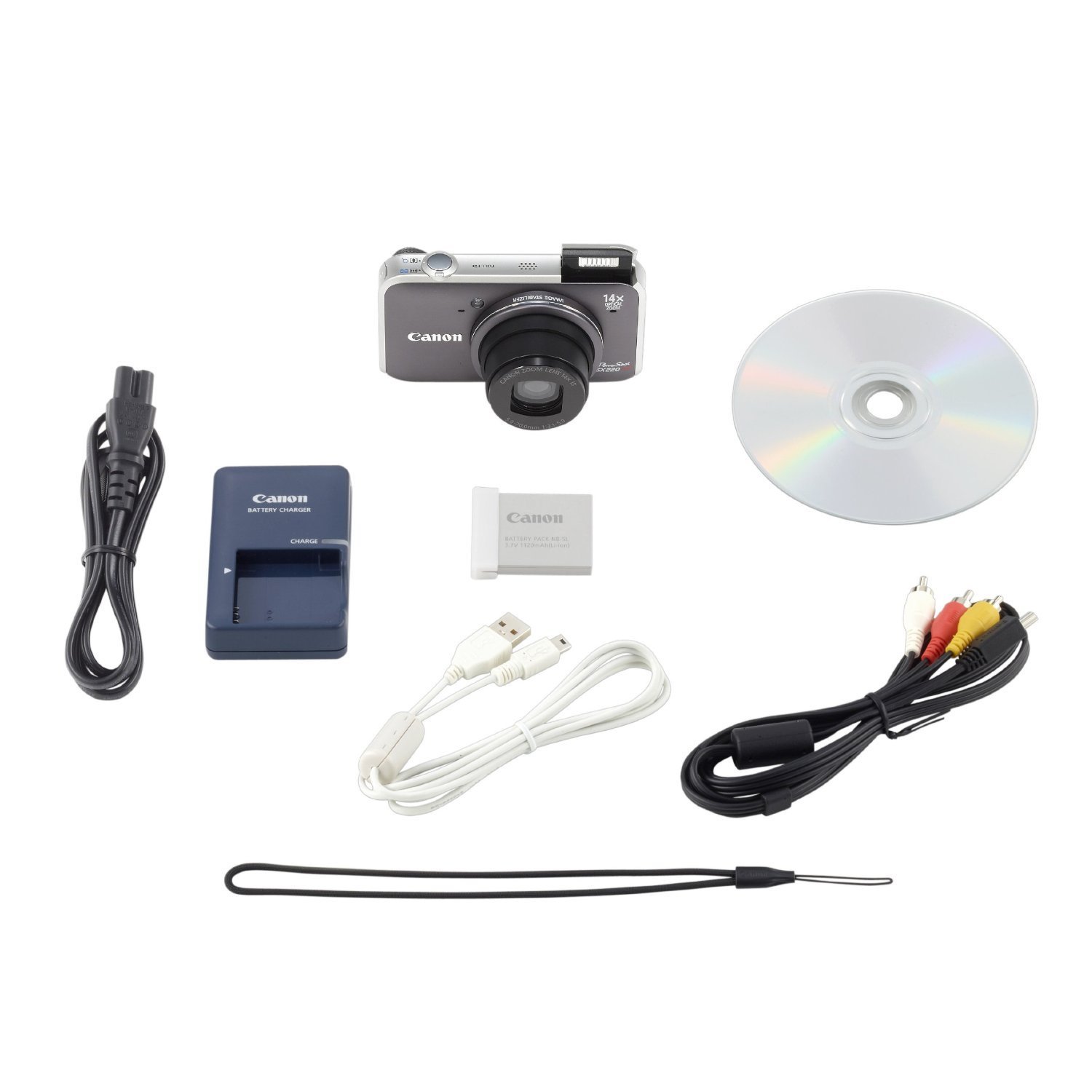 Canon PowerShot SX220 HS Digital Camera - Grey (12.1MP, 14x Optical ...