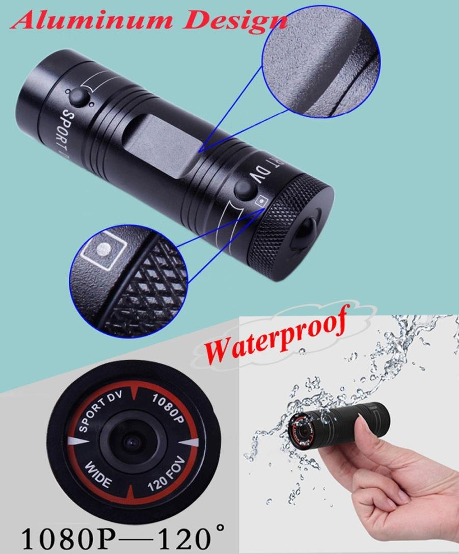 Malloom Full HD 1080P DV Mini Waterproof Sports Camera with Bike Helmet ...