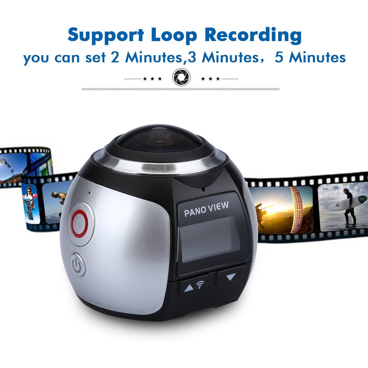 Excelvan V1 Waterproof WIFI 3K 30FPS 16MP Sport Action Camera 360 ...