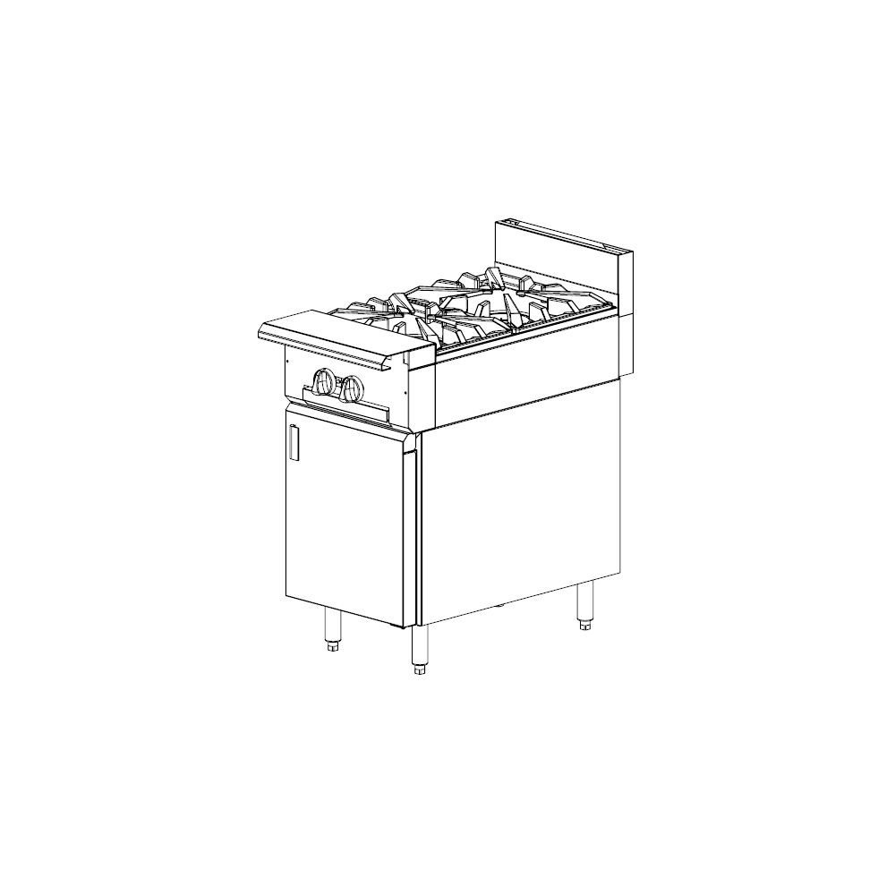 Vulcan V2B18B V Series Heavy Duty Range gas 18" (2) 33,000 BTU open ...