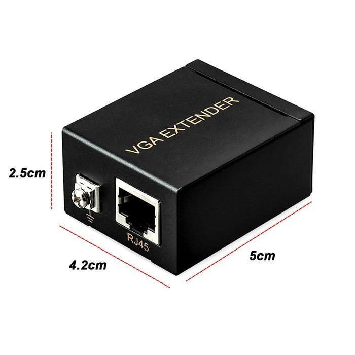 Alloet New RJ45 To VGA Signal Extender 60M Transmitter Receiver Adapter ...