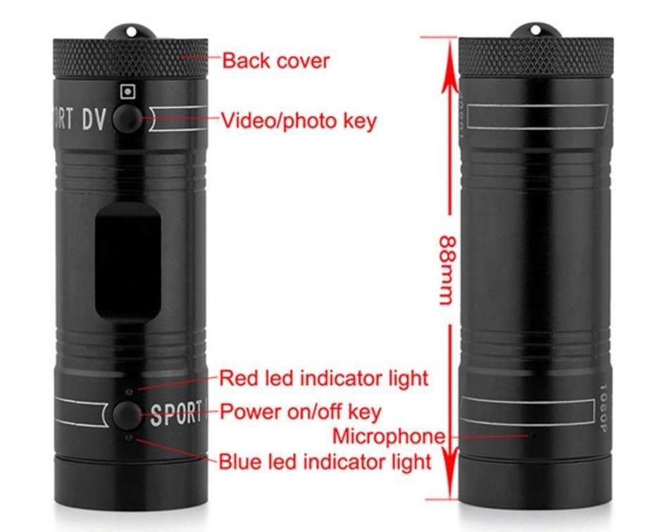 Malloom Full HD 1080P DV Mini Waterproof Sports Camera with Bike Helmet ...