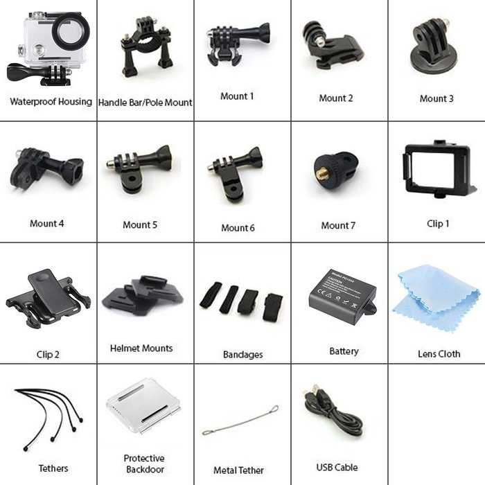 Andoer® Wifi Sports Action Camera 4K 30fps 1080P 60fps 2inch Dual LCD ...