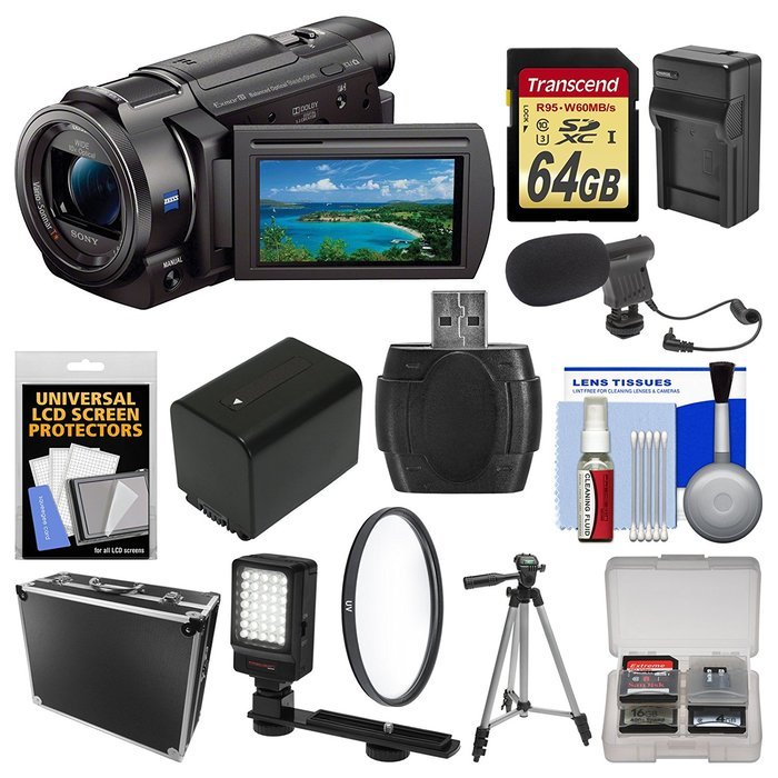 Sony Handycam FDR-AX33 Wi-Fi 4K Ultra HD Video Camera Camcorder with ...