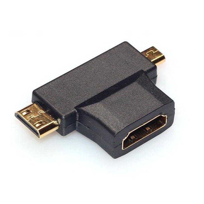 GBSELL 3 in 1 HDMI Female to Mini HDMI Male + Micro HDMI Male Adapter ...