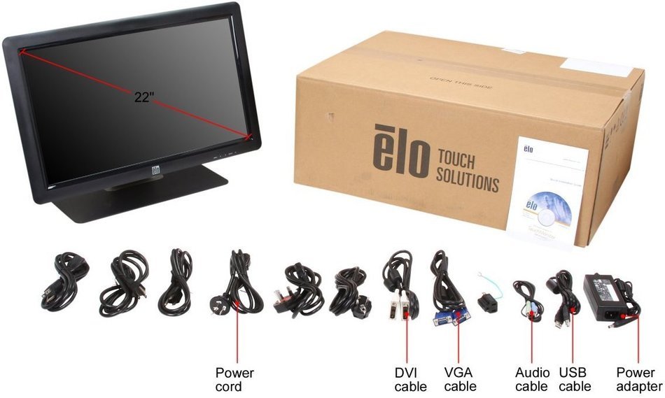 Elo E107766 Desktop Touchmonitors 2201L IntelliTouch Plus 22'' LED ...