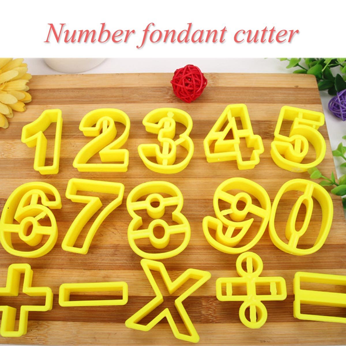 Ckeyin 15pcs Plastic Number Symbol Fondant Cake Mold Cookie Mold Cake ...