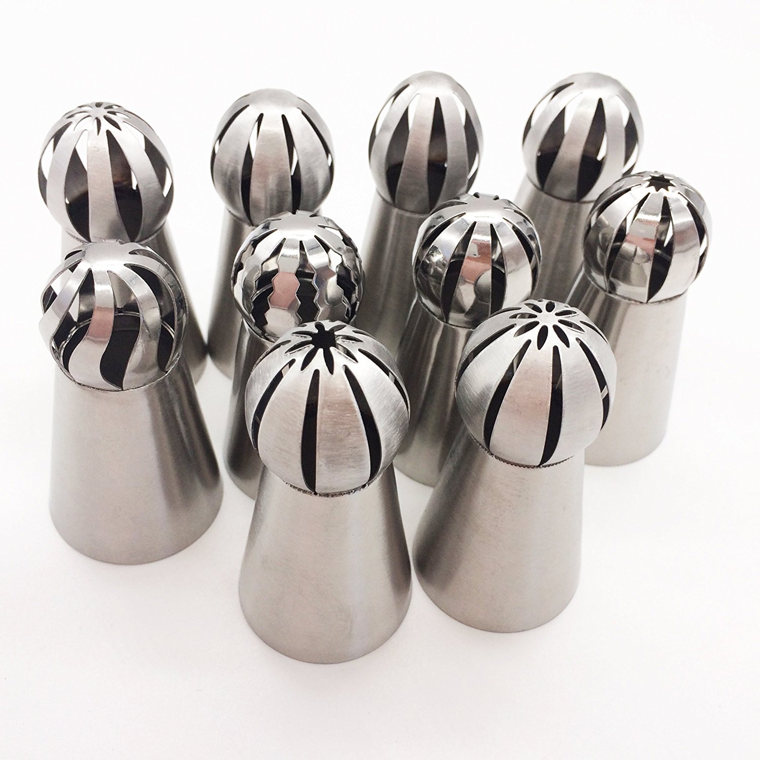 Ylife 10pcs/ set Sphere Ball Tips Russian Icing Piping Nozzles Tips ...