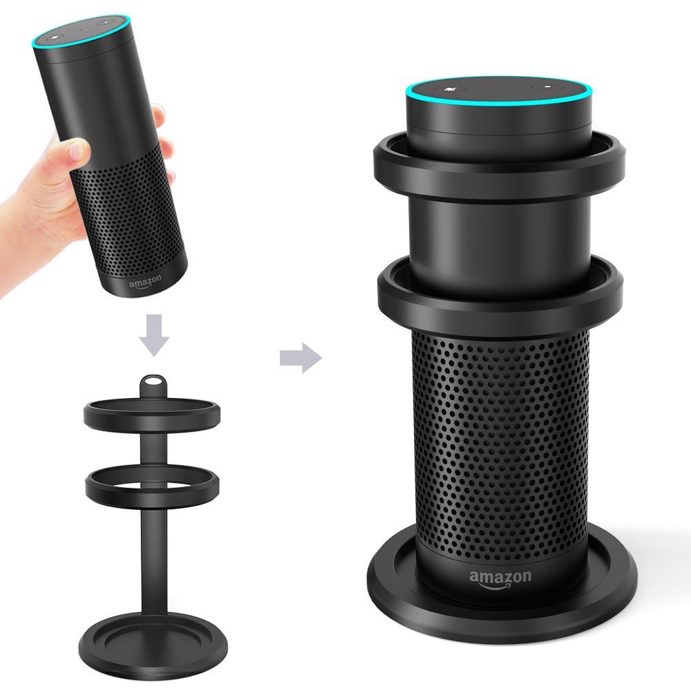 Smatree Aluminum Speaker Stand Guard for Amazon Echo with Silicon Line ...