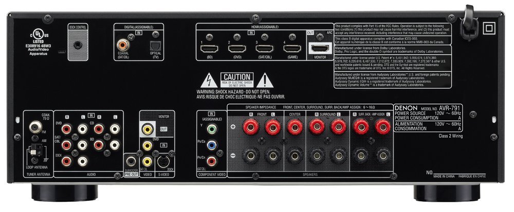 Denon AVR-791 7.1 Channel AV Home Theater Multi-Source / Multi-Zone ...