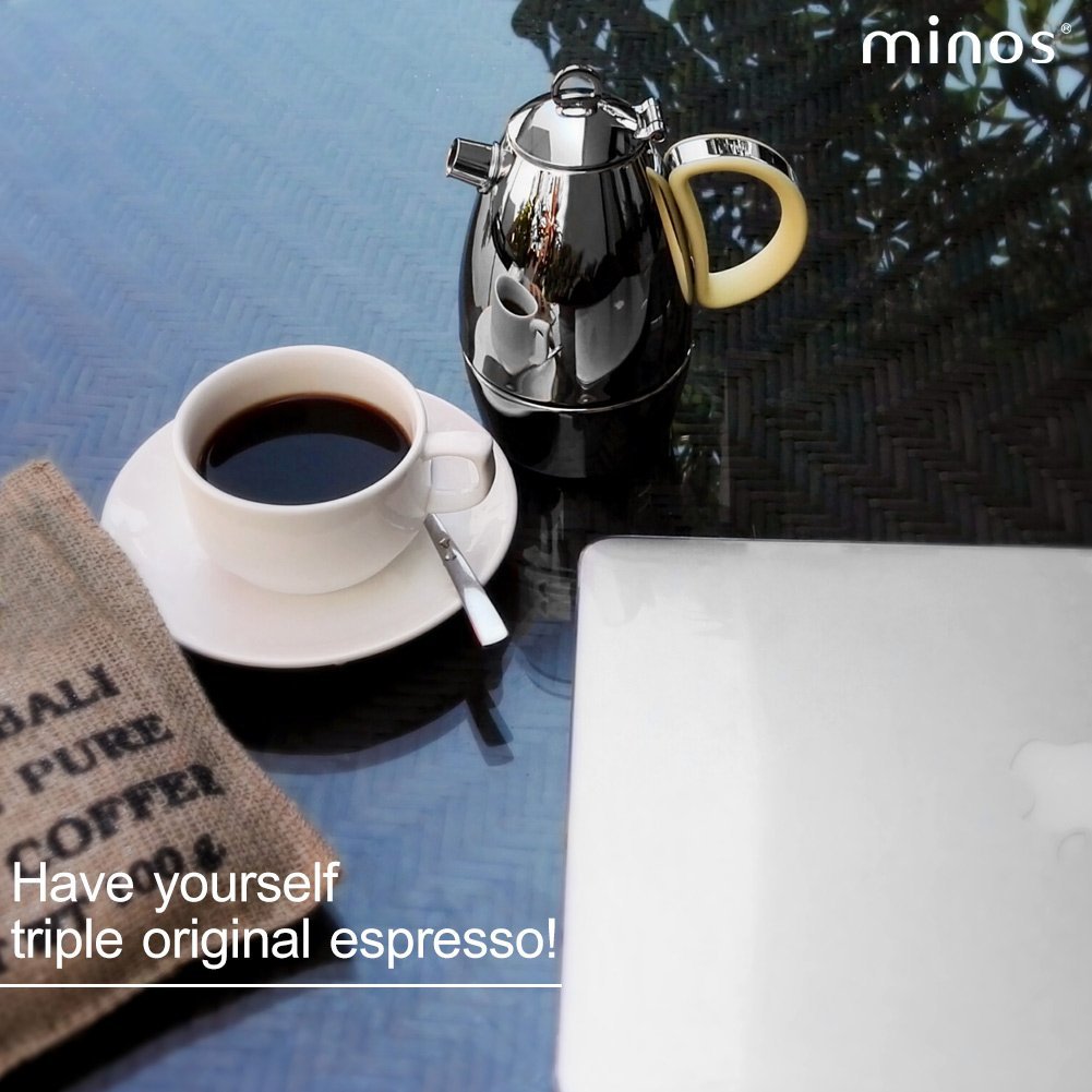 Minos Moka Pot Espresso Maker - 6 cup - 10 fl oz - Stainless Steel and ...