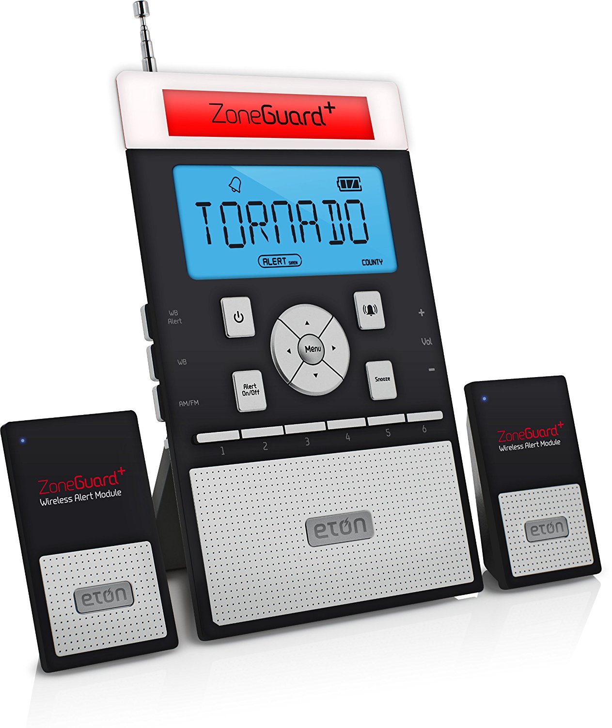 Eton ZoneGuard+ Weather Alert Clock Radio System with Wireless Alert ...