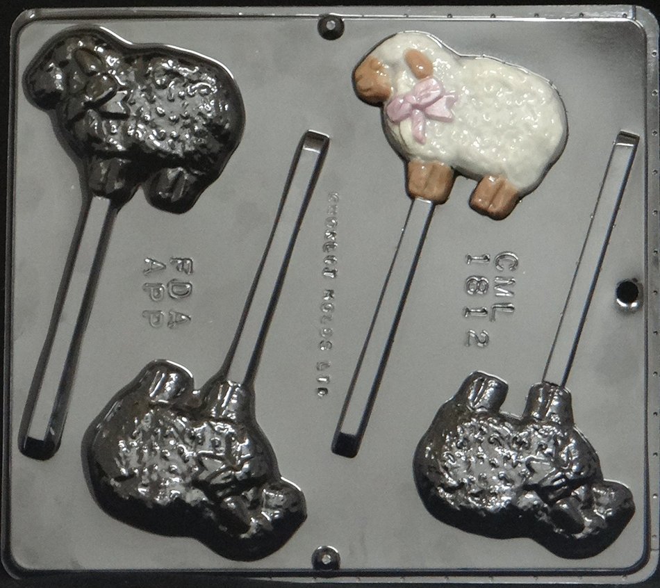 Lamb with Bow Lollipop Chocolate Candy Mold Easter 1812 free image download