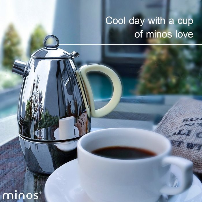 Minos Moka Pot Espresso Maker - 6 cup - 10 fl oz - Stainless Steel and ...