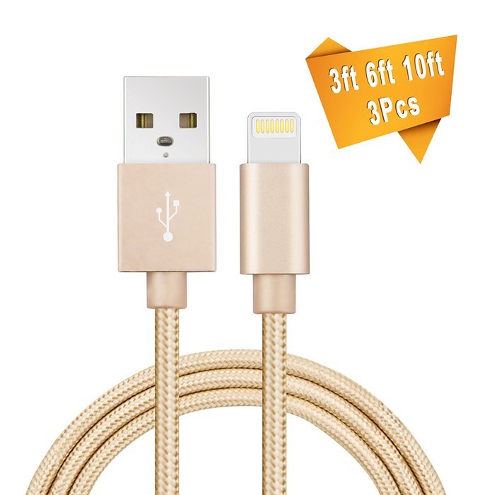 IPhone Charger, X-cable Nylon Braided Apple Lightning Cable USB Sync ...