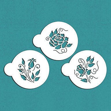 Y&XL&H Roses are Red Cookie Stencil,Floral Cake Stencil,Rose Fondant ...