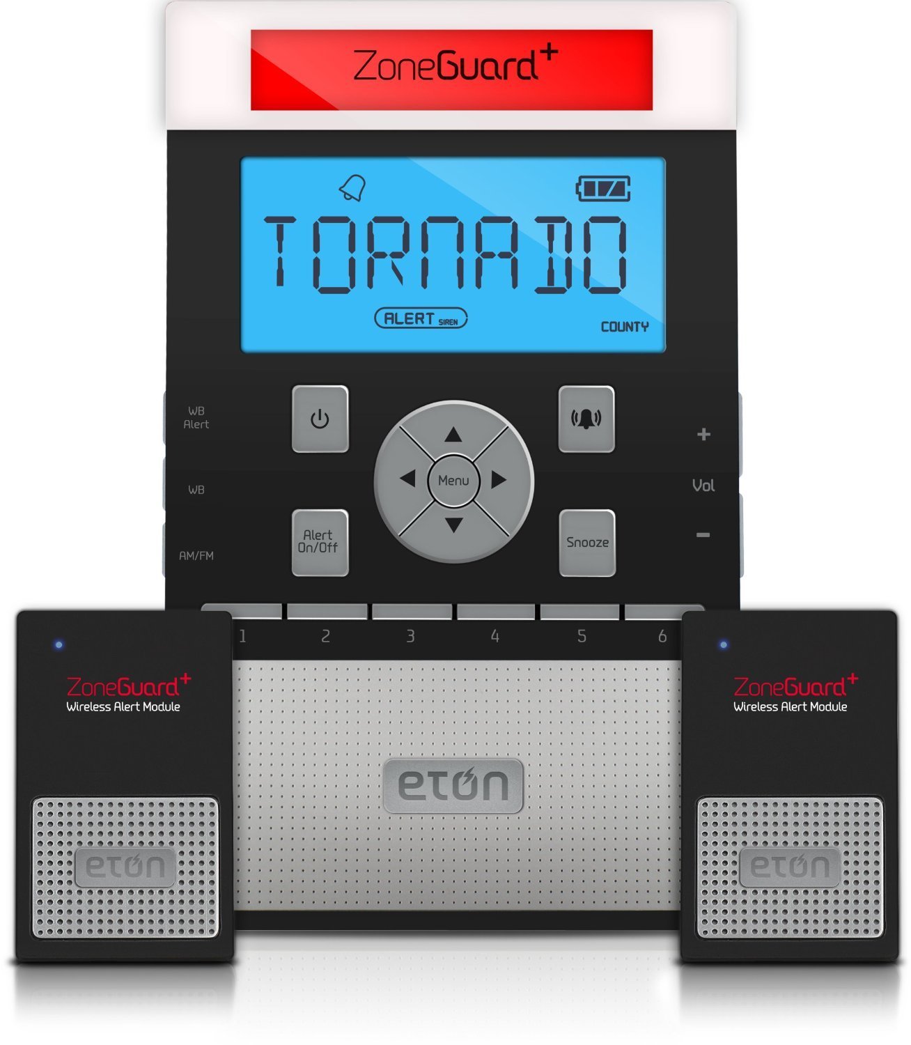 Eton ZoneGuard+ Weather Alert Clock Radio System with Wireless Alert ...